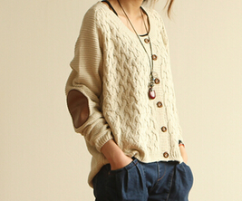 Loose Knit Cardigan Sweater Jacket on Luulla