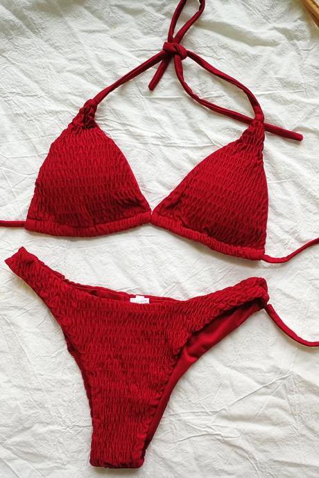 COLORFUL KNIT TWO PIECE BIKINI on Luulla